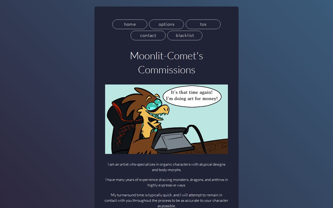Moonlit Comet Commissions
